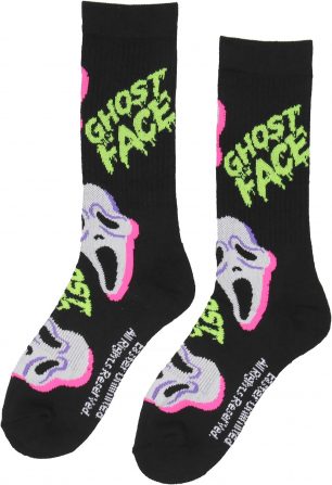 Socks: Ghost Face Neon Paint Crew Socks | HelloSidney.com