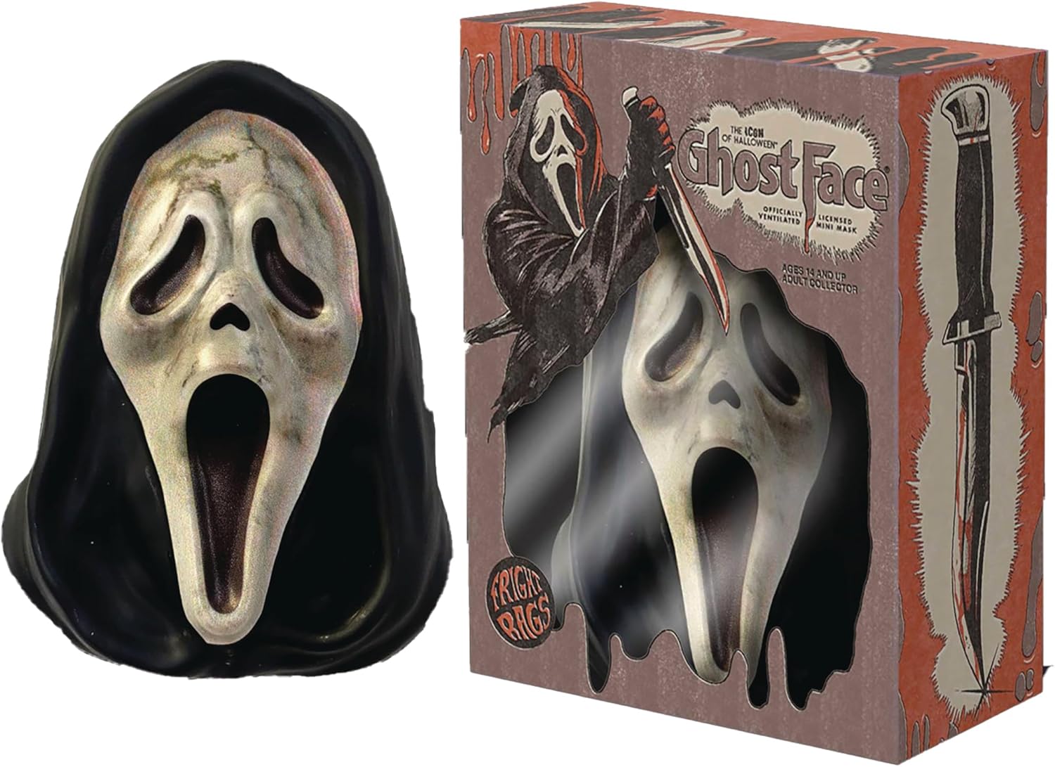 Action Figure: Ghostface Aged Mini Mask by Fright Rags | HelloSidney.com