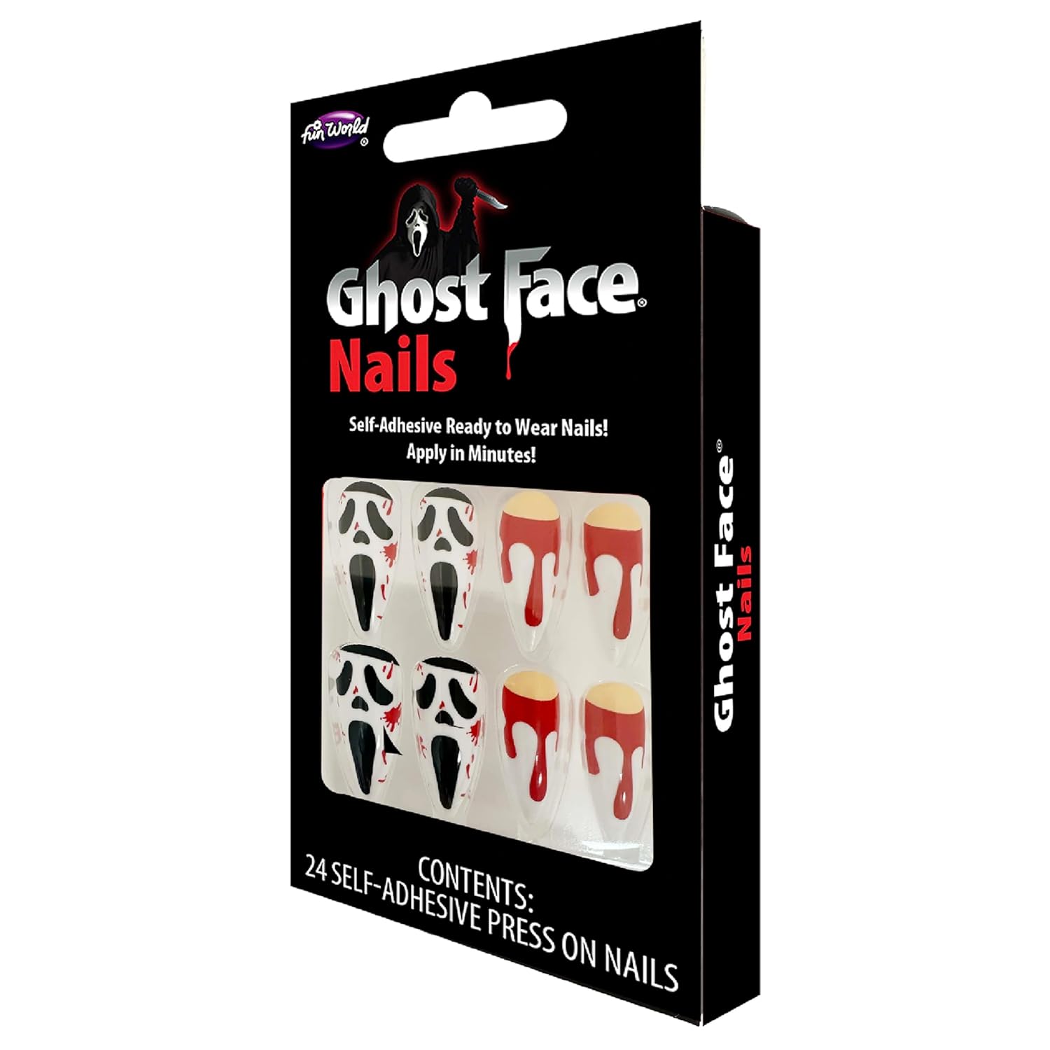 Makeup: Fun World Ghost Face Press On Nails | HelloSidney.com
